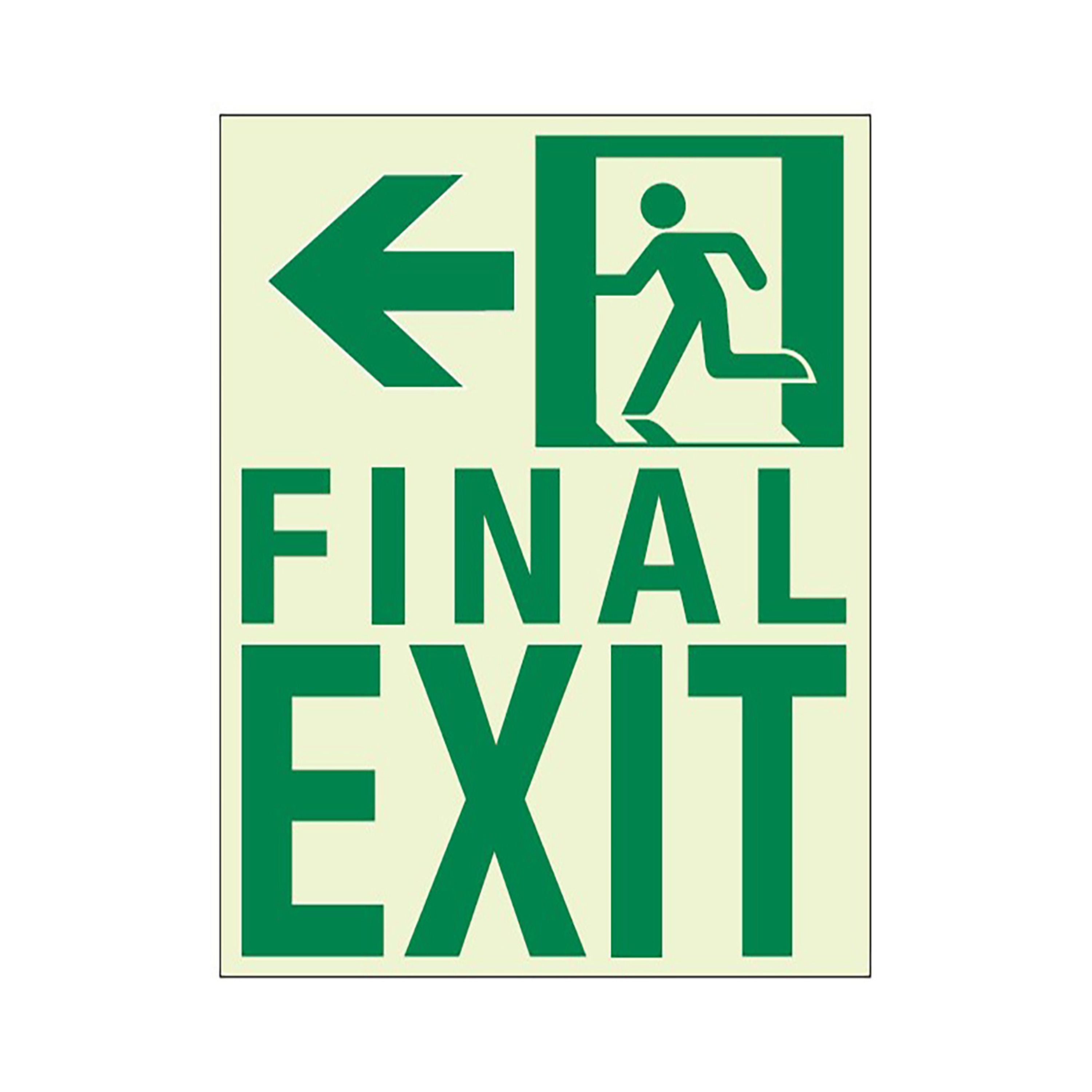 FINAL EXIT Running Man with LEFT Arrow Wall Mounted Sign | Ecoglo ...